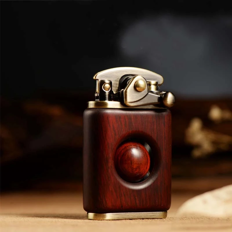 Querosene isqueiro vermelho sândalo retro madeira maciça personalidade ...