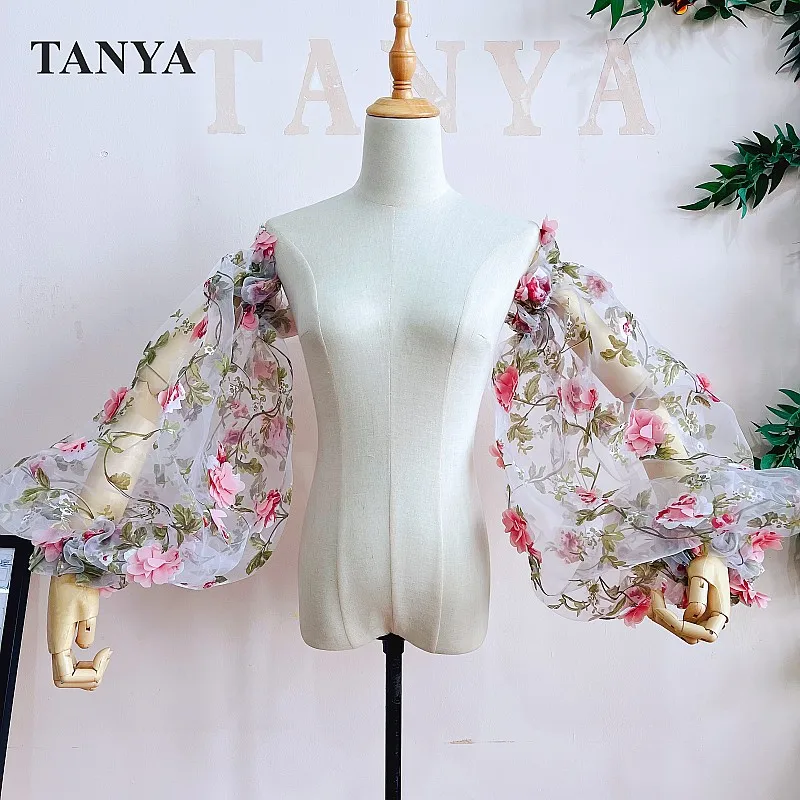 3D Flower Lace Detachable Sleeves For Wedding Elegant Puffy Removeable ...