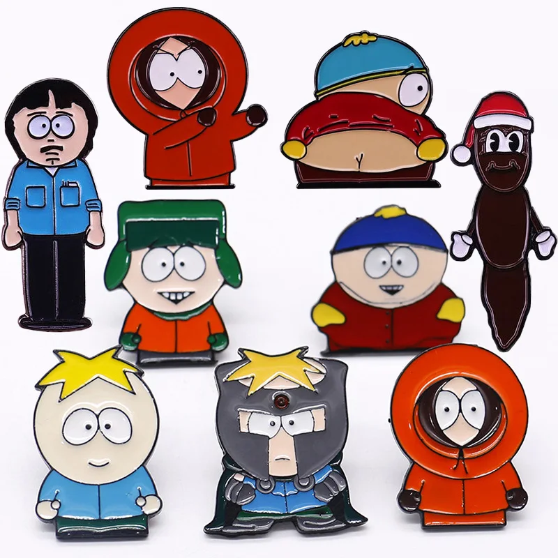 Anime South Park Figures Eric Cartman Stanley Marsh Kyle Kenny Brooch ...