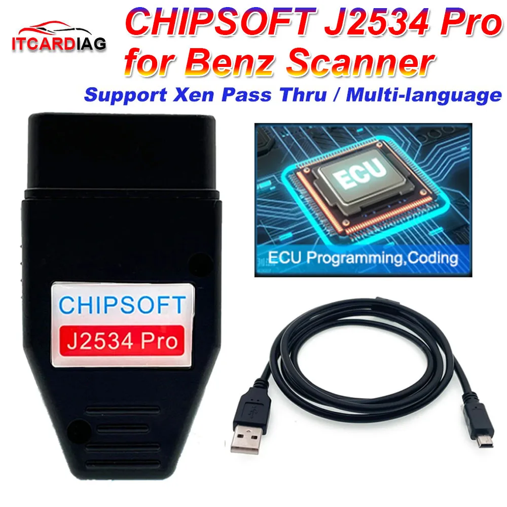 Chipsoft J2534 Pro For Mercedes Benz VCI Diagnostic Cable J2534 ...