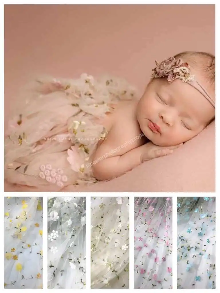Newborn-Photography-Outfit-Prop-Tutu-Drape-Emroidery-Mesh-Sheer-Baby ...