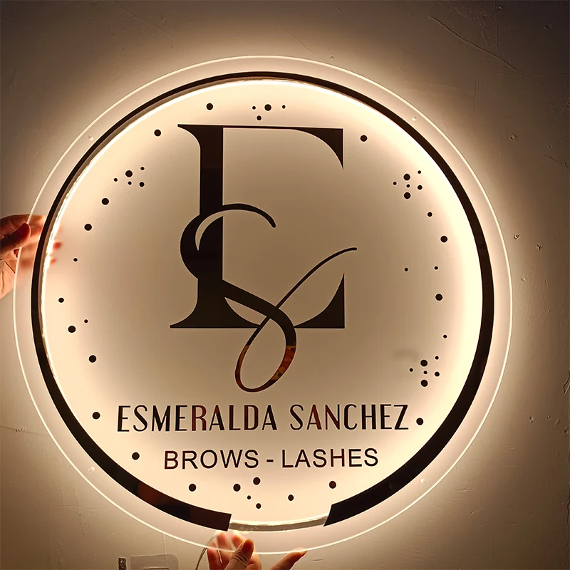 Business-Neon-Lights-Mirror-Logo-Sign-Acrylic-Custom-Logo-Decoration ...