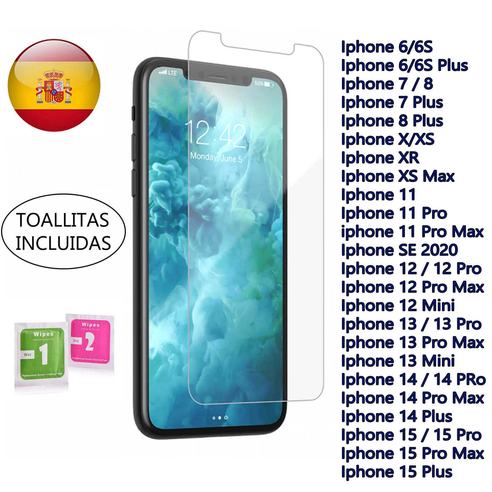 Protector-De-Pantalla-Cristal-Templado-Compatible-Con-Apple-Iphone-6-6S ...
