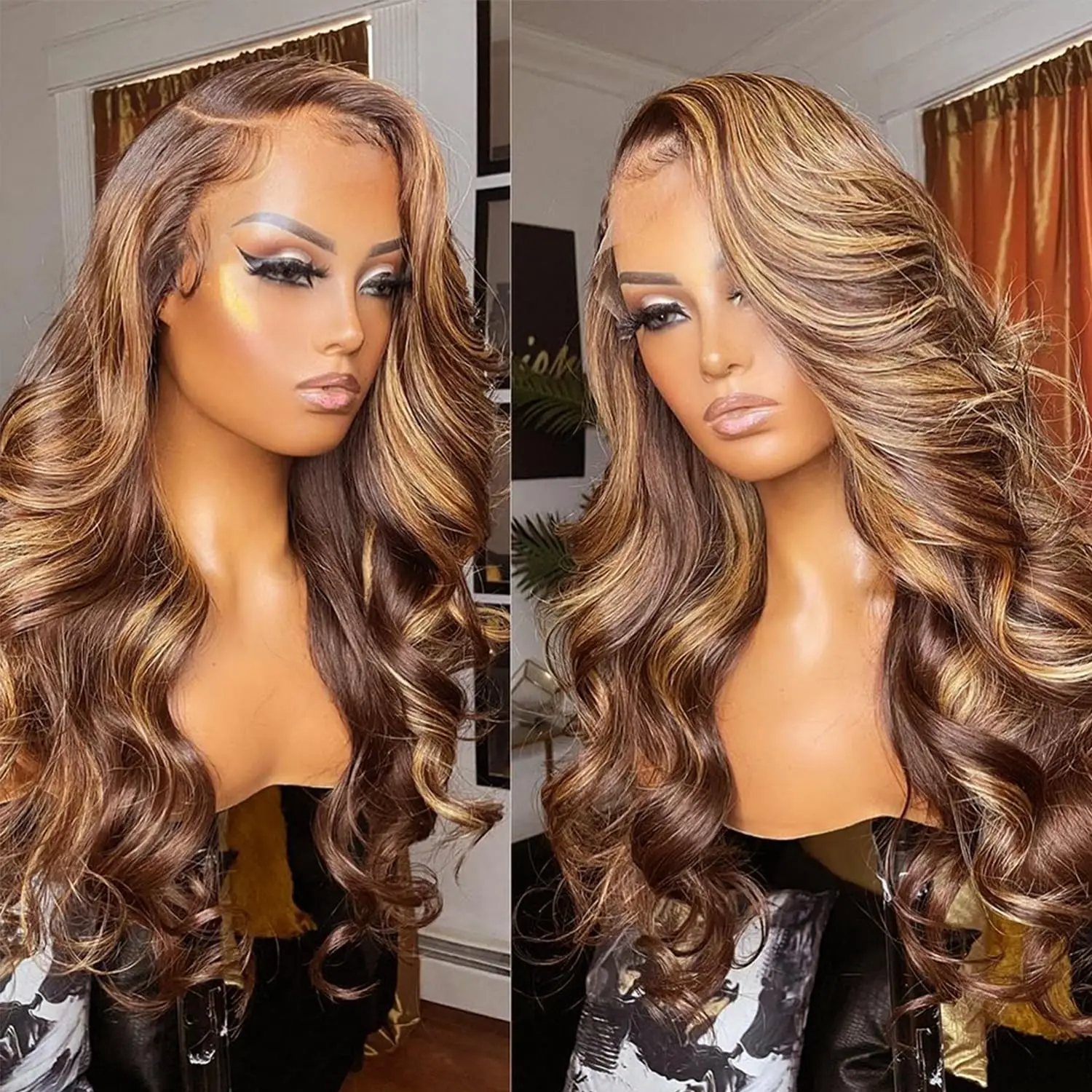 13x4 Highlight Ombre Lace Front Wigs Human Hair 13x6 Transparent ...