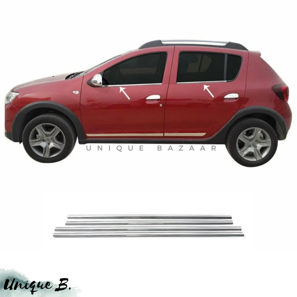 For-Dacia-Sandero-Stepway-Stainless-Steel-Chrome-Window-Frame-Trim-4 ...