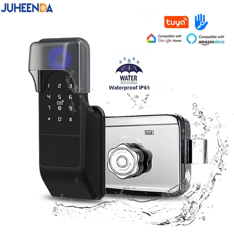 Waterproof Outdoor Fingerprint Smart Door Lock Bluetooth Remote Digital ...
