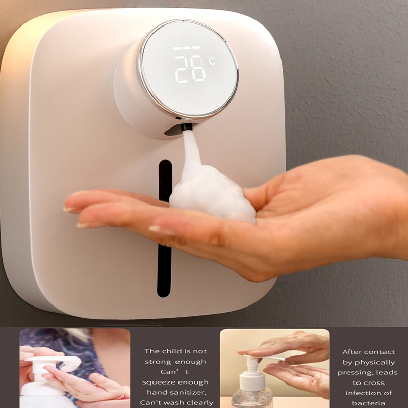 Wall Mounted Automatic Liquid Soap Dispenser LED Temperature Display ...