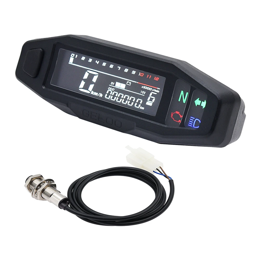 Newest Motorcycle Speedometer Oil Gauge Tachometer Universal Digital ...