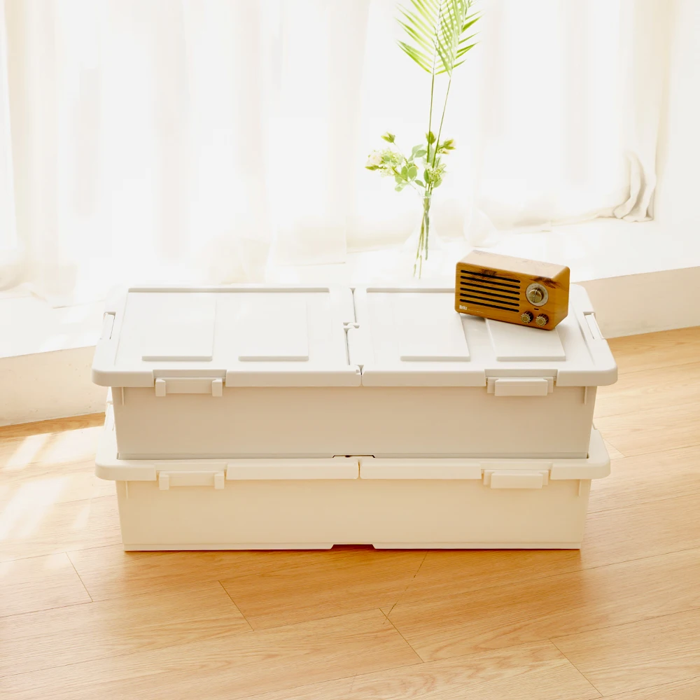 Underbed-storage-containers-40L-2-sets-tote-stackable-cabinet-bins-with ...