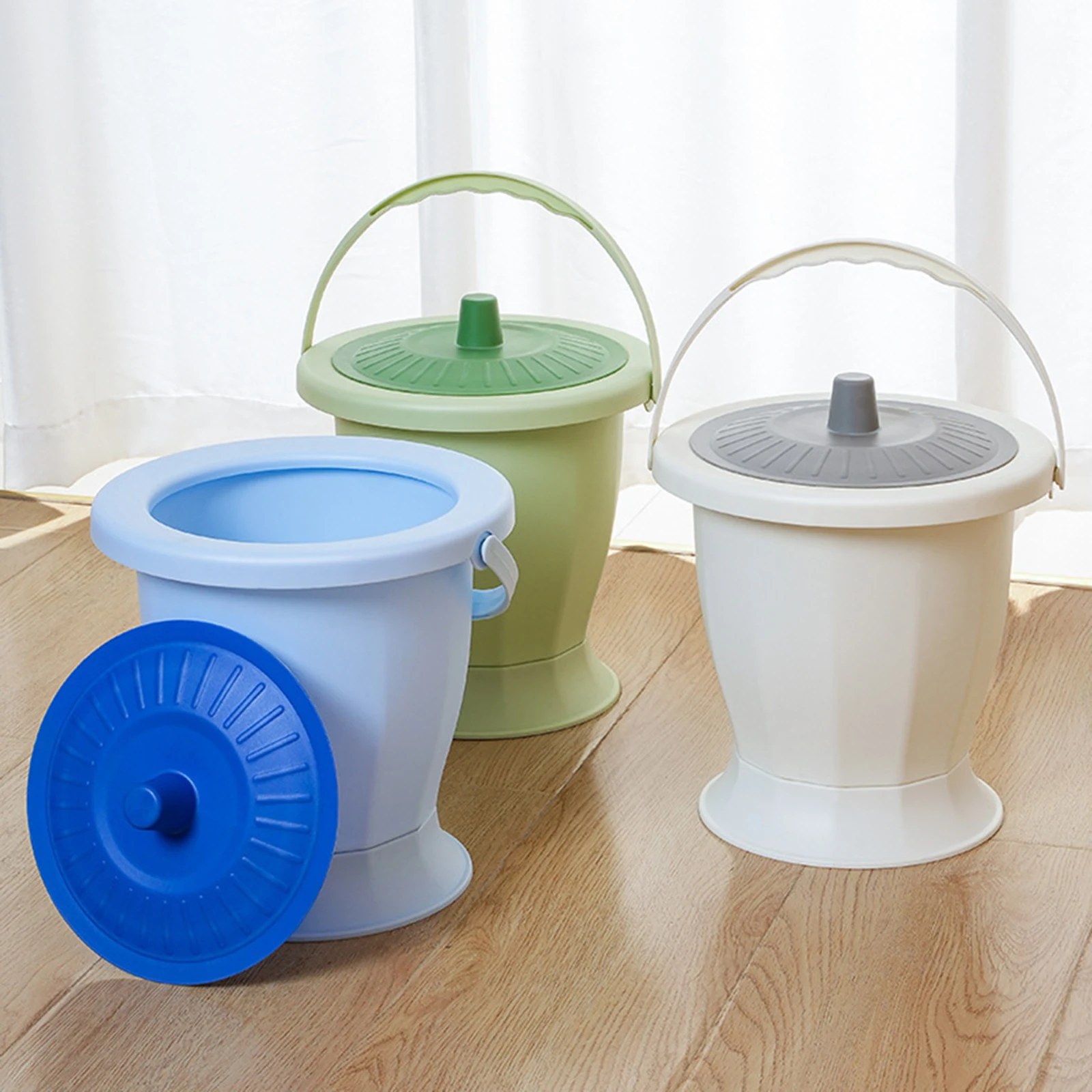 Adult Chamber Pot with Lid Bedside Urine Bucket Spittoon Bucket for ...