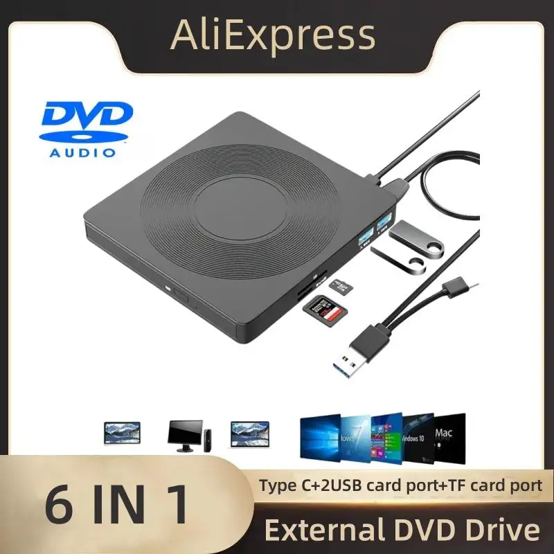 External-DVD-Drive-USB-3-0-Type-C-SD-TF-Card-Reader-Portable-6in1-DVD ...