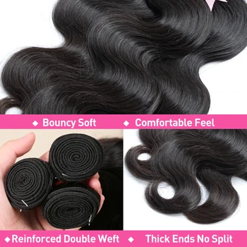 Addictive 30 40Inch Body Wave Bundles Human Hair Brazilian Hair Water ...