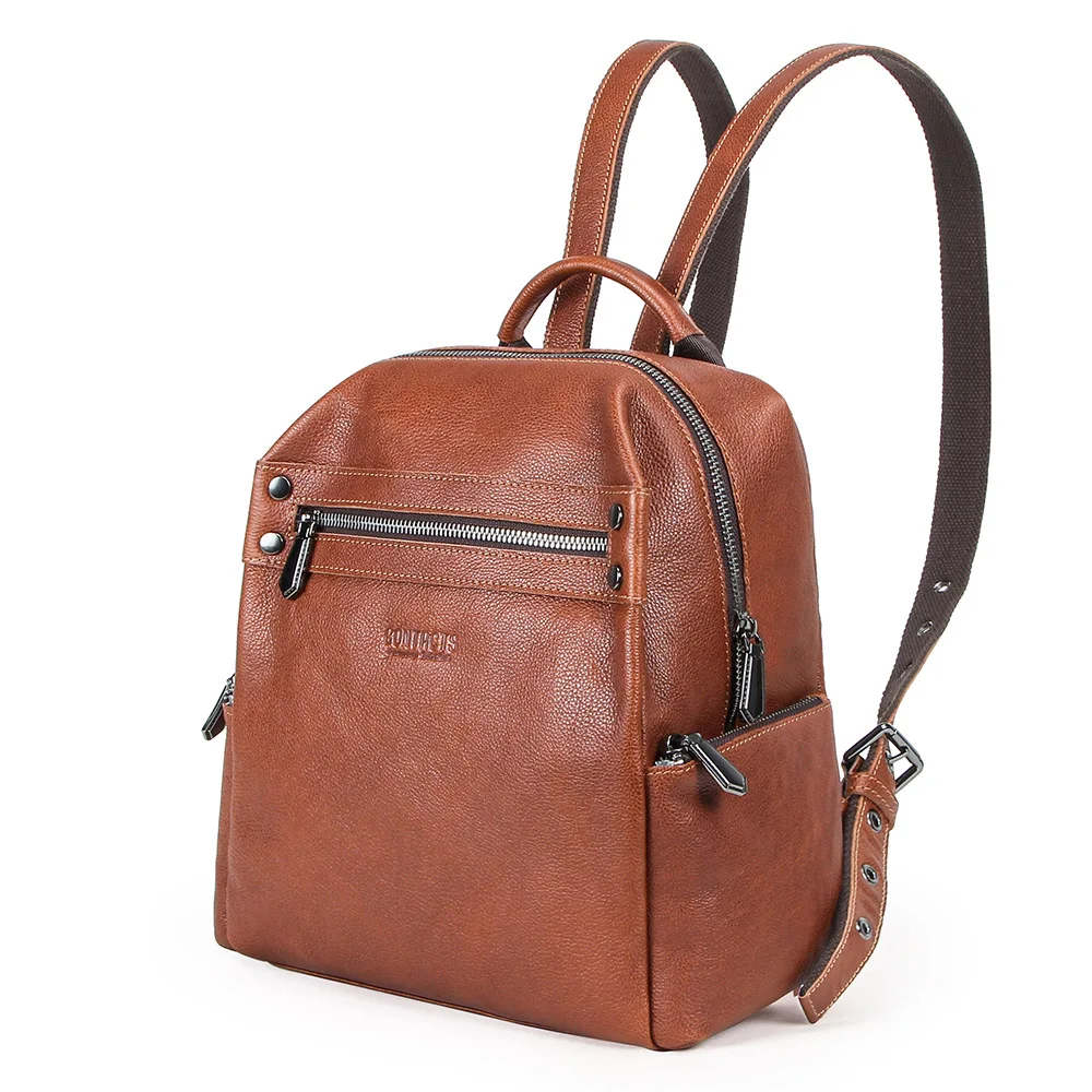 Contact's Retro Small Backpack Women Genuine Leather Rucksack Women's ...