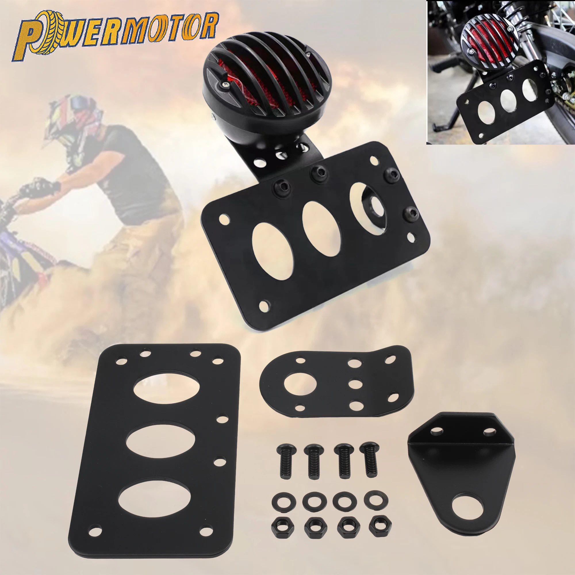 For Harley Motorcycle License Plate Side Mount Bracket With Tail Lights ...