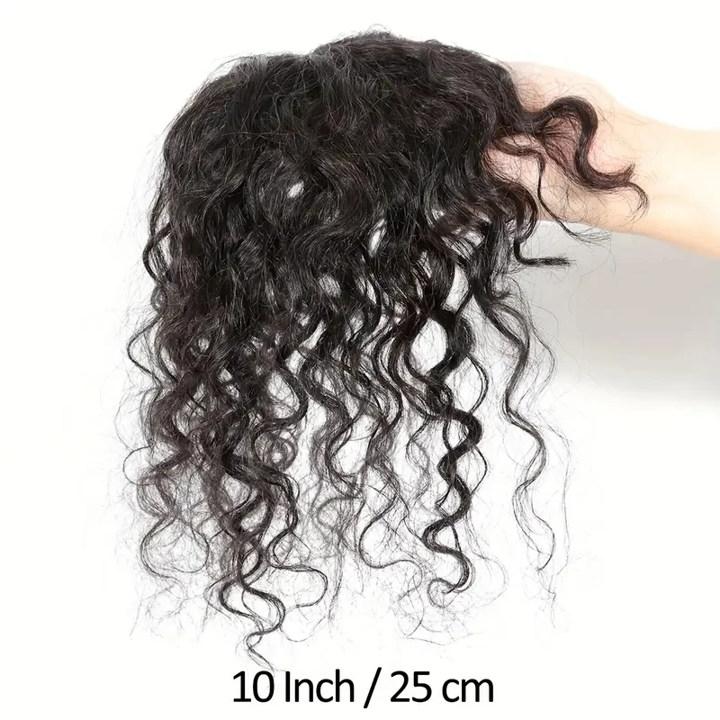 Kinky Curly Topper Hair With Bangs Adding Hair Pieces Invisible Clips ...