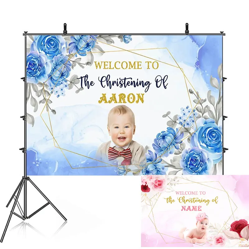 Happy-Christening-Baptism-Birthday-Party-Backdrop-Photography-Baby ...