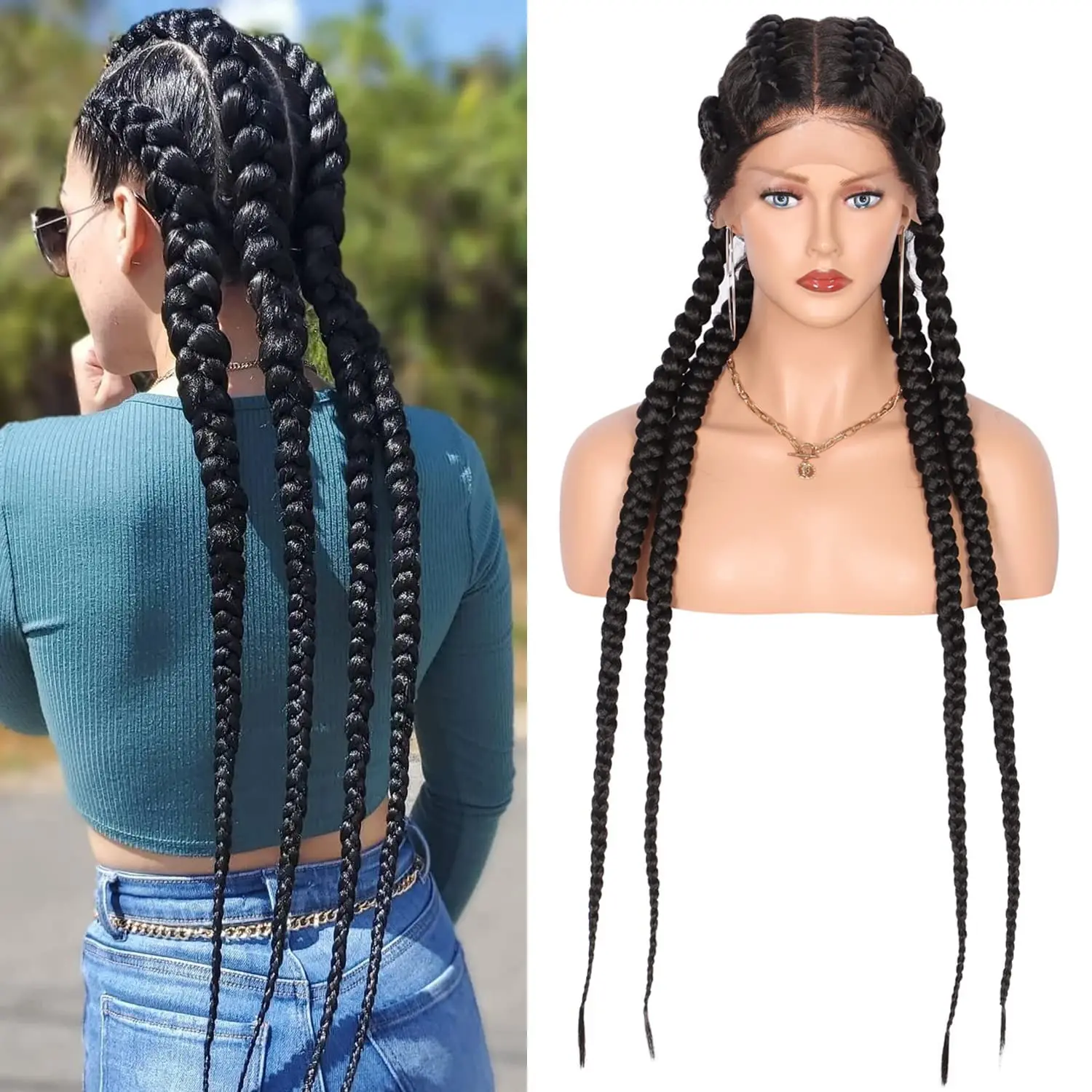 36-Lace-Front-Cornrow-Double-Dutch-Braided-Wigs-with-Baby-Hair-Black ...