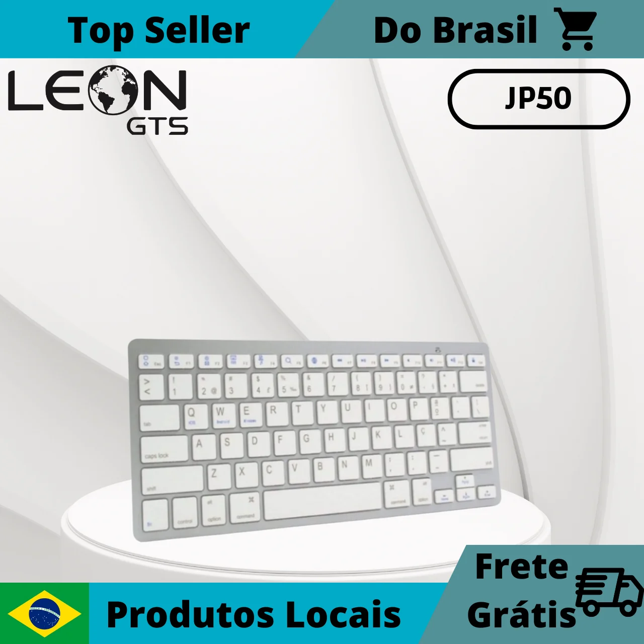 Teclado de Alta Qualidade da Leon Wireless Keyboard JP50 BRANCO DA LEON GTS