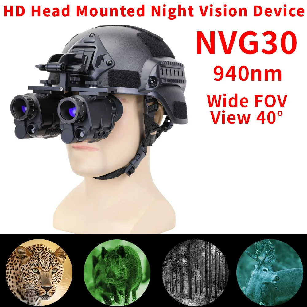 NVG30-Helmet-Night-Vision-Monocular-Scope-Wide-View-40-940nm-1080P-HD ...