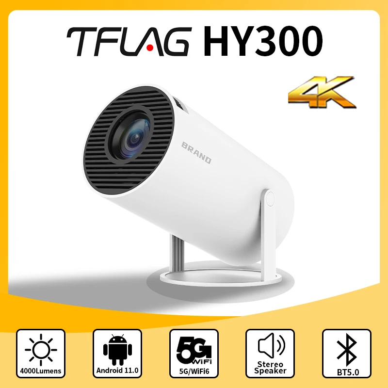 HY300 projector 4K Android 11 Dual Wifi6 1080P 200Ansi H713Bluetooth ...