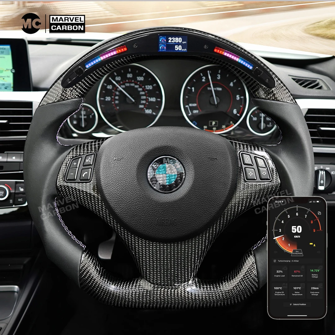 Pantalla de volante de rendimiento LED Compatible con BMW E90 + 100% ...