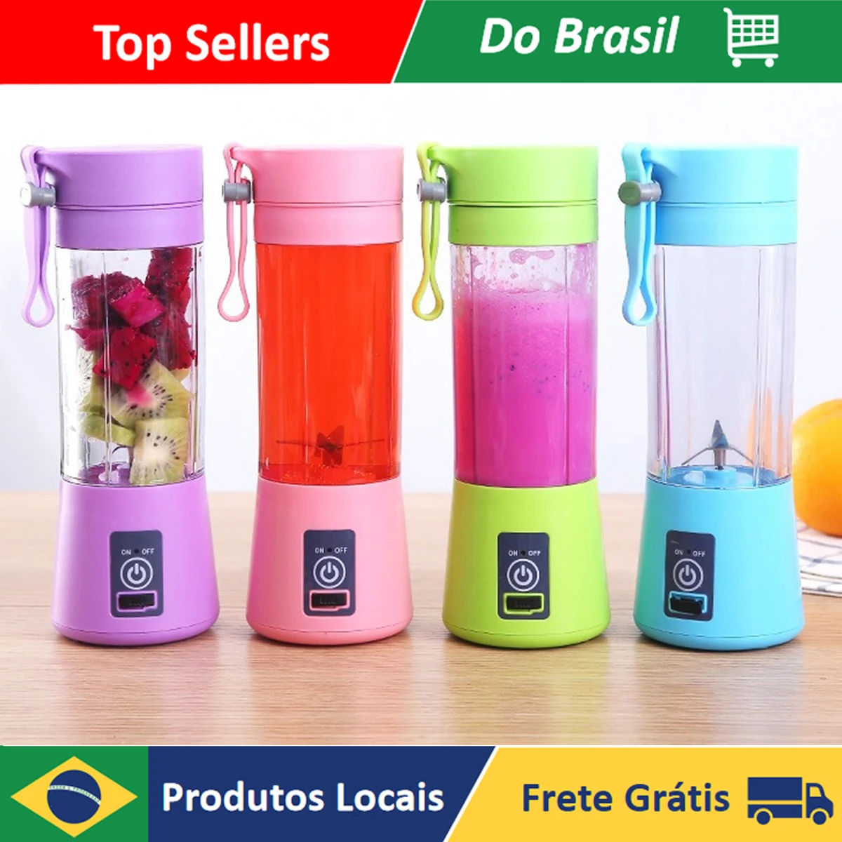 Mini Liquidificador Portatil Misturador Squeezers Recarregável Usb 6 ...