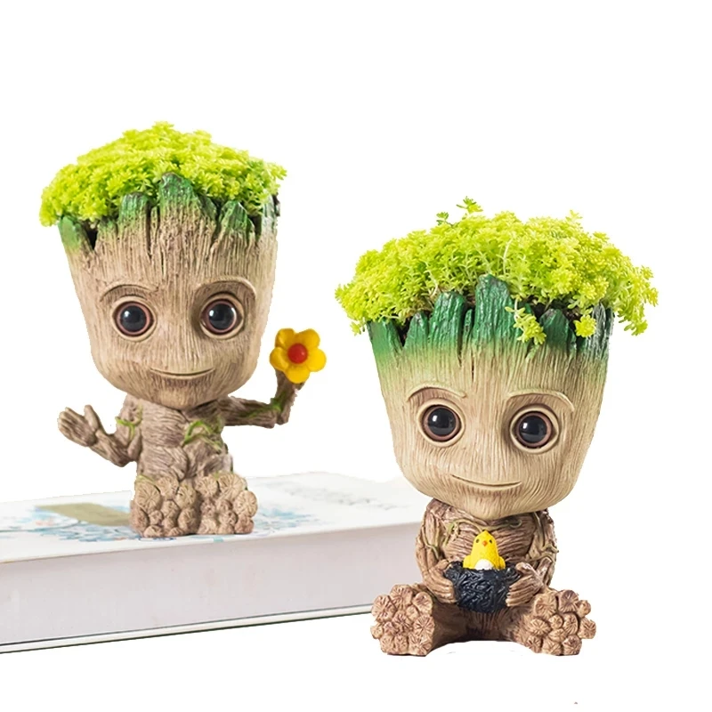 Home Decoration Crafts Modern Cartoon Groot Anime Baby Tree Man Figure ...
