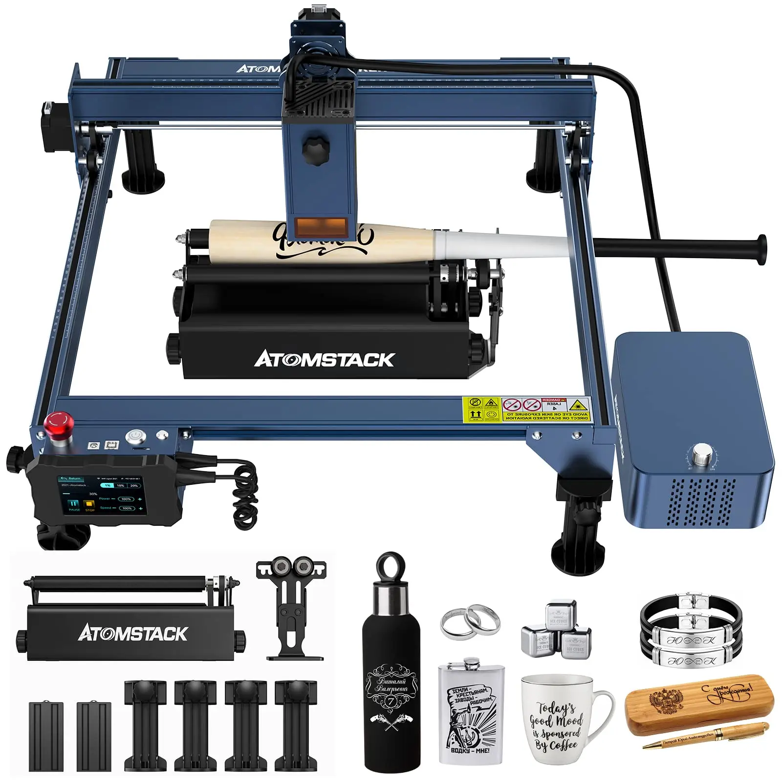 ATOMSTACK-A30-X30-S30-PRO-Laser-Engraving-Machine-With-R3-Pro-Rotary ...