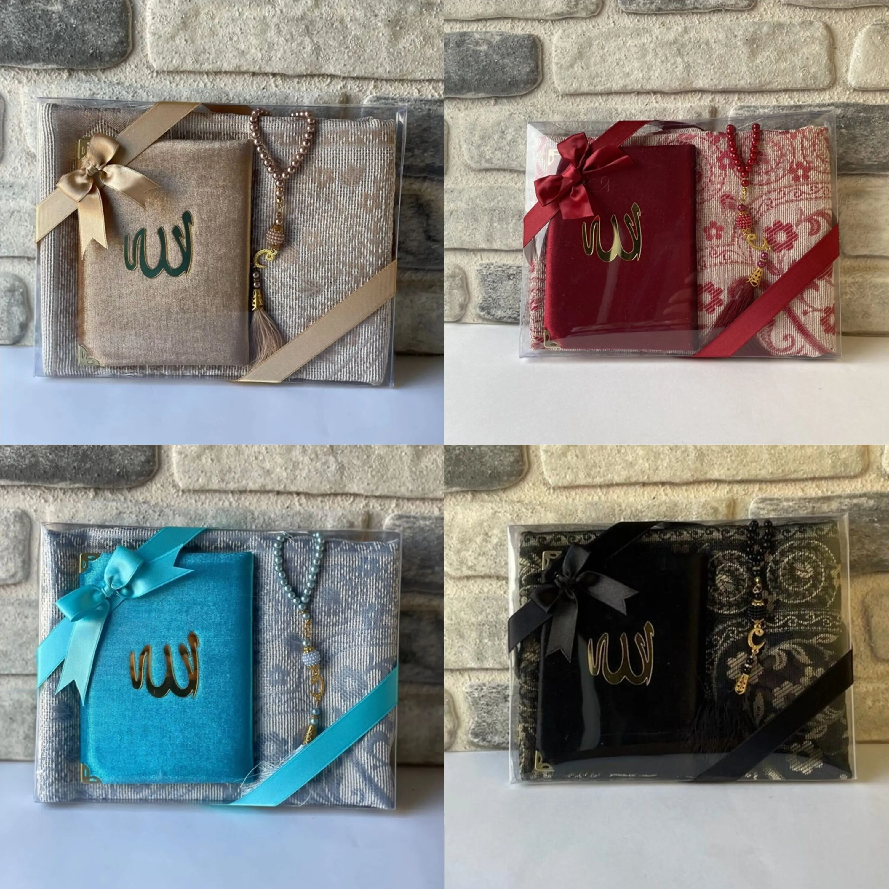 3PC-Muslim-Prayer-Rug-Set-Sejadah-Rosary-Yasin-Al-Sharif-Book-Prayer ...