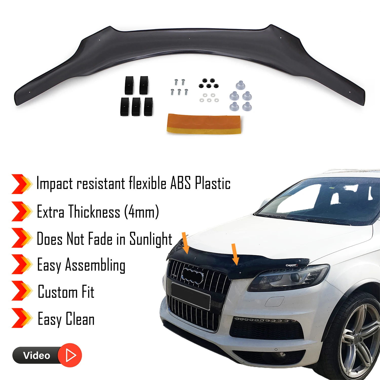 Hood-Deflector-Guard-for-Audi-Q7-2005-2015-Bug-Shield-Bonnet-Protector ...