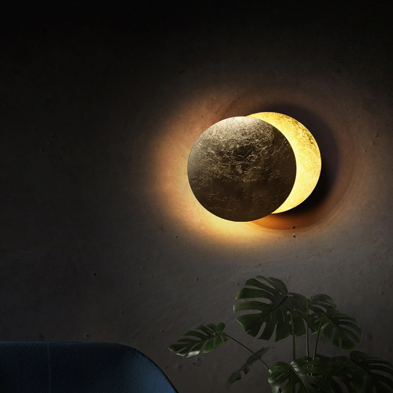 Modern Aisle Corridor Round Wall Lamp Bedroom Eclipse Wall Lighting Indoor Bedside Lighting ...