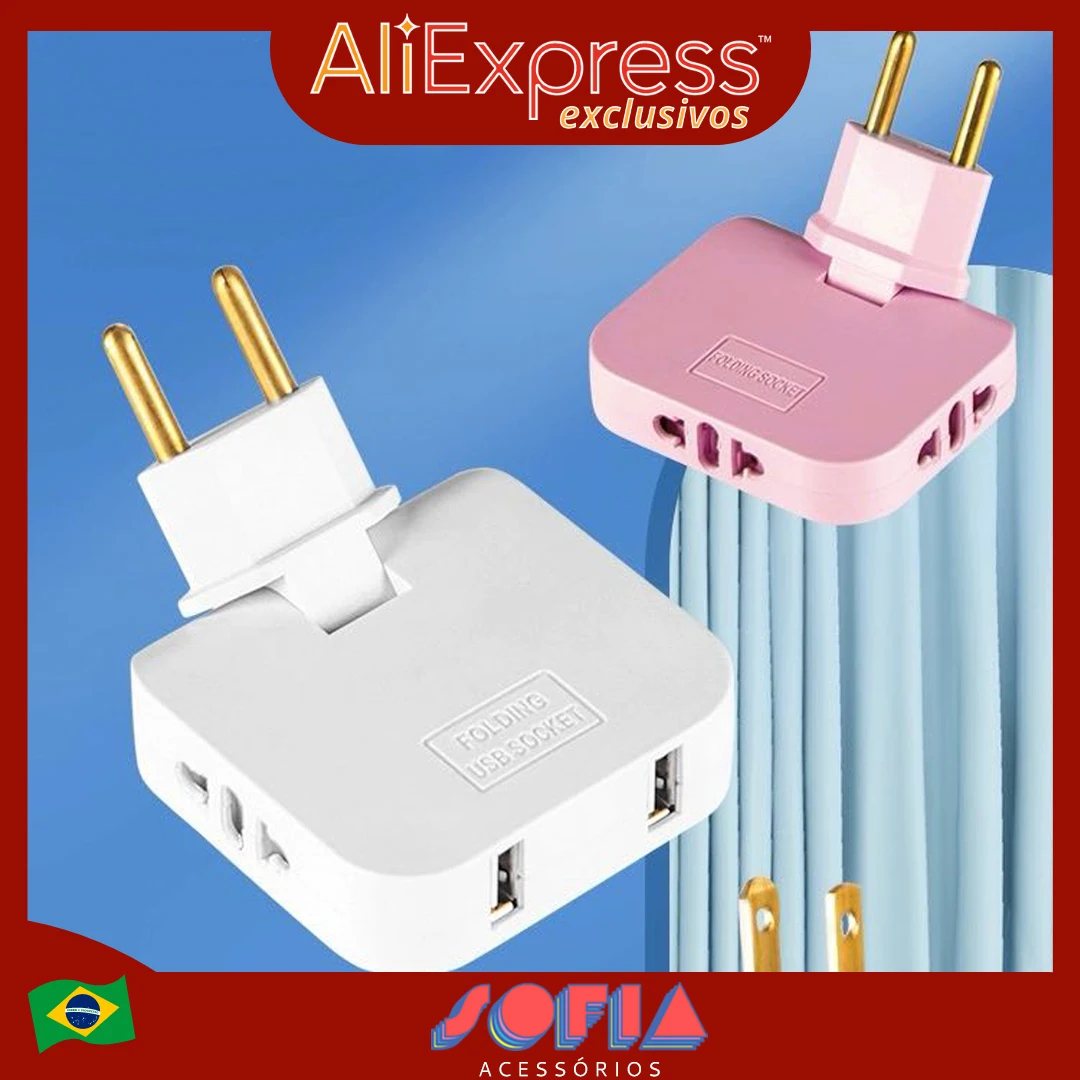 Adaptador-de-Tomada-Benjamim-Bivolt-com-2-Portas-USB-Carregador-de ...