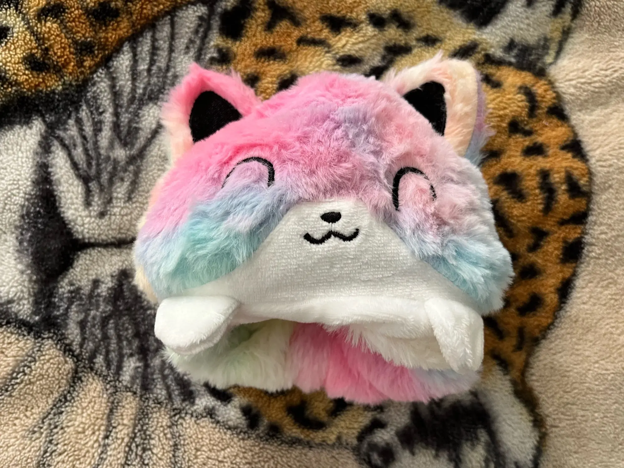 Reversible Cat Plushie Stuffed Animal Double-Sided Cuddly Toy