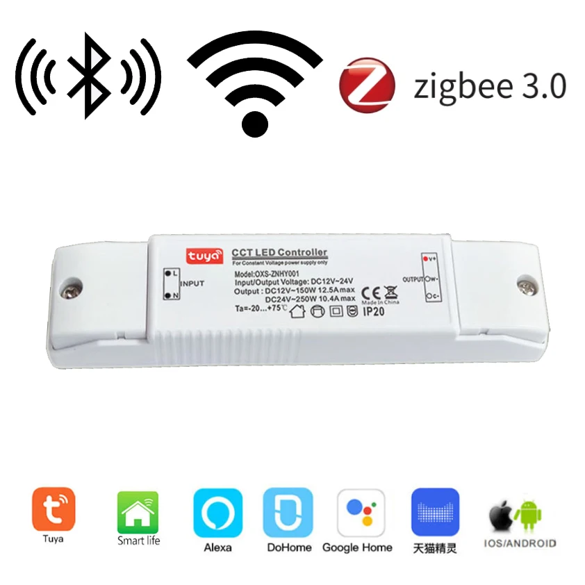 Smart Light Device CCT Dimmable 12V 24V LED Strip Controller Zigbee ...