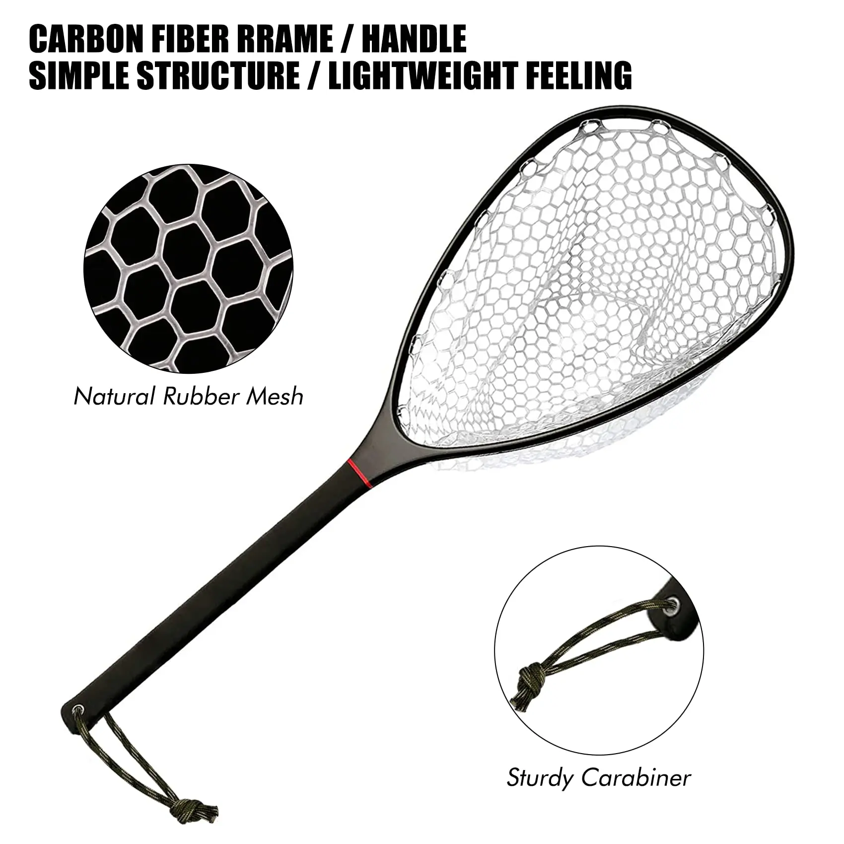 Lightweight and Durable Carbon Fiber Landing Net Trout Net Fly Floating ...