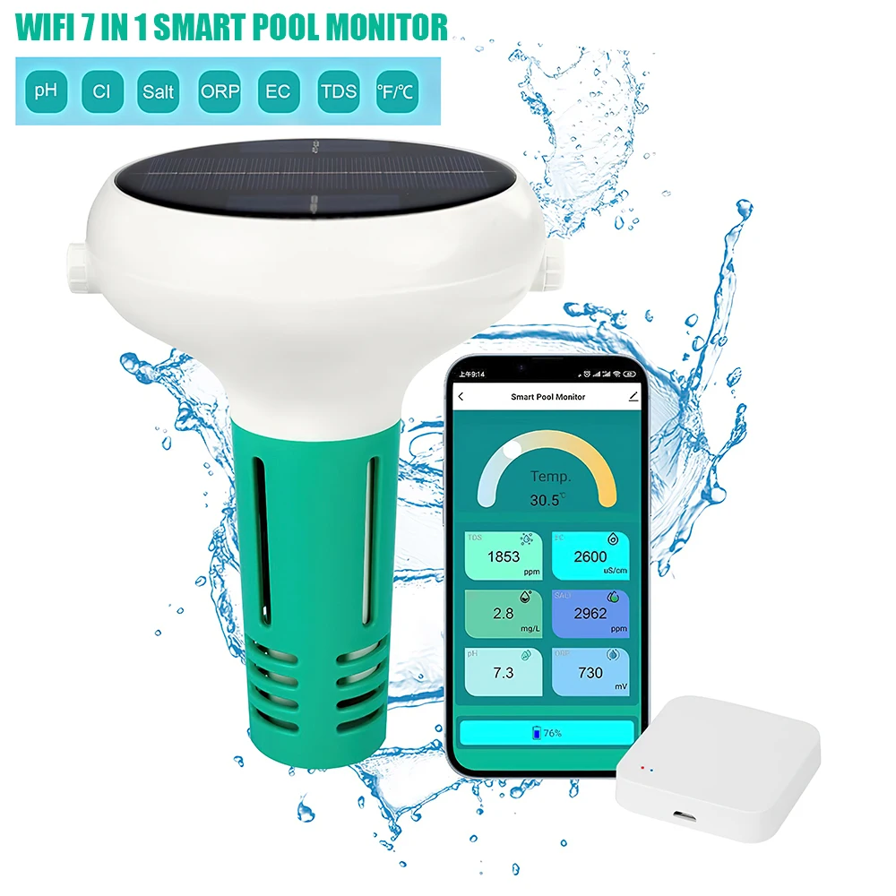 WiFi-Zigbee-Tuya-Chlorine-Meter-PH-ORP-EC-TDS-Salinity-Temp-CL-Pool ...
