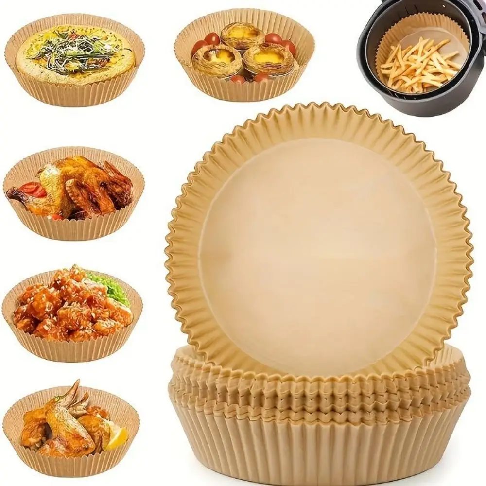 50-100pcs-Air-Fryer-Special-Paper-Oval-Baking-Oil-Absorbing-Paper-Food ...