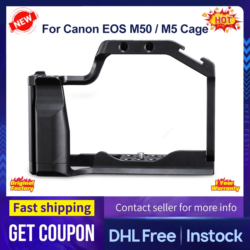 DSLR Camera Cage for Canon EOS M50 / M5 Cage With Hot Shoe Mount For ...