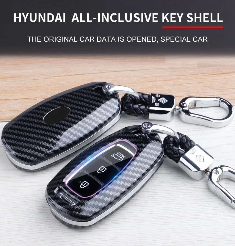 Luxury-Carbon-Fiber-Key-Shell-Cover-for-Hyundai-Car-Keys-Full ...