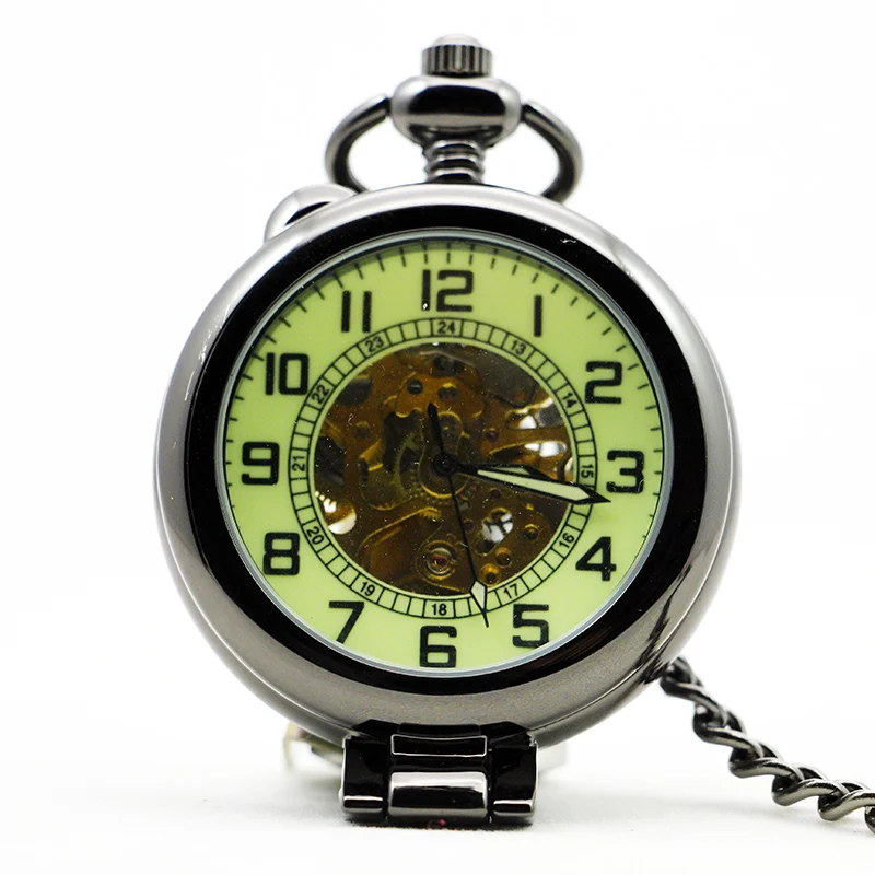 Retro Bronze Antique Men Steampunk Chain Watches Gift Clock Arabic ...