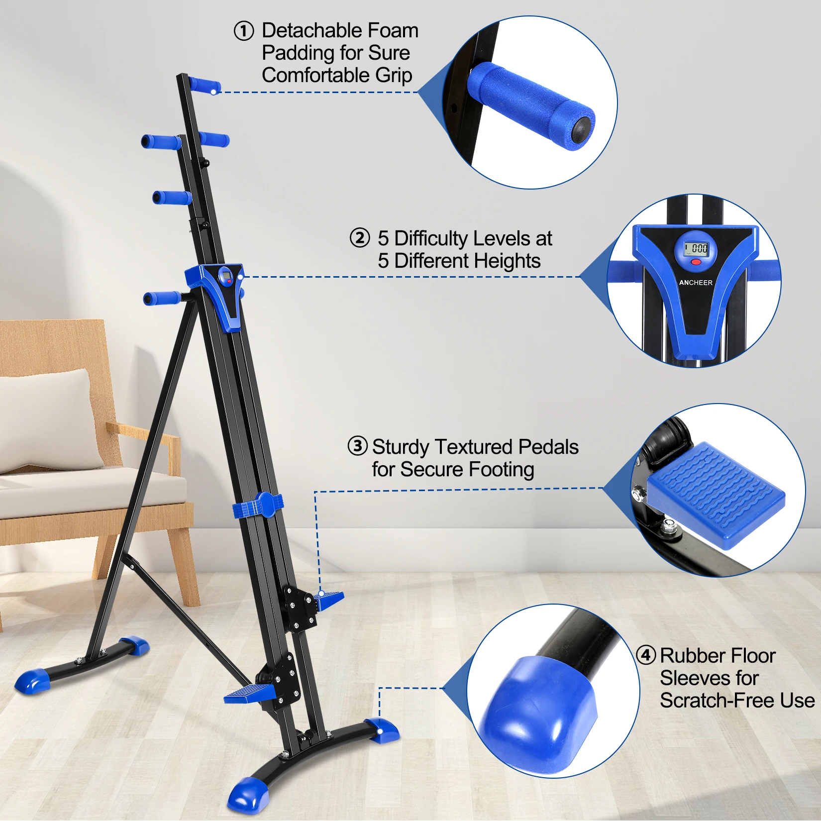 Vertical Climber Exercise Machine for Home Gym, 350 LBS Stair Stepper ...