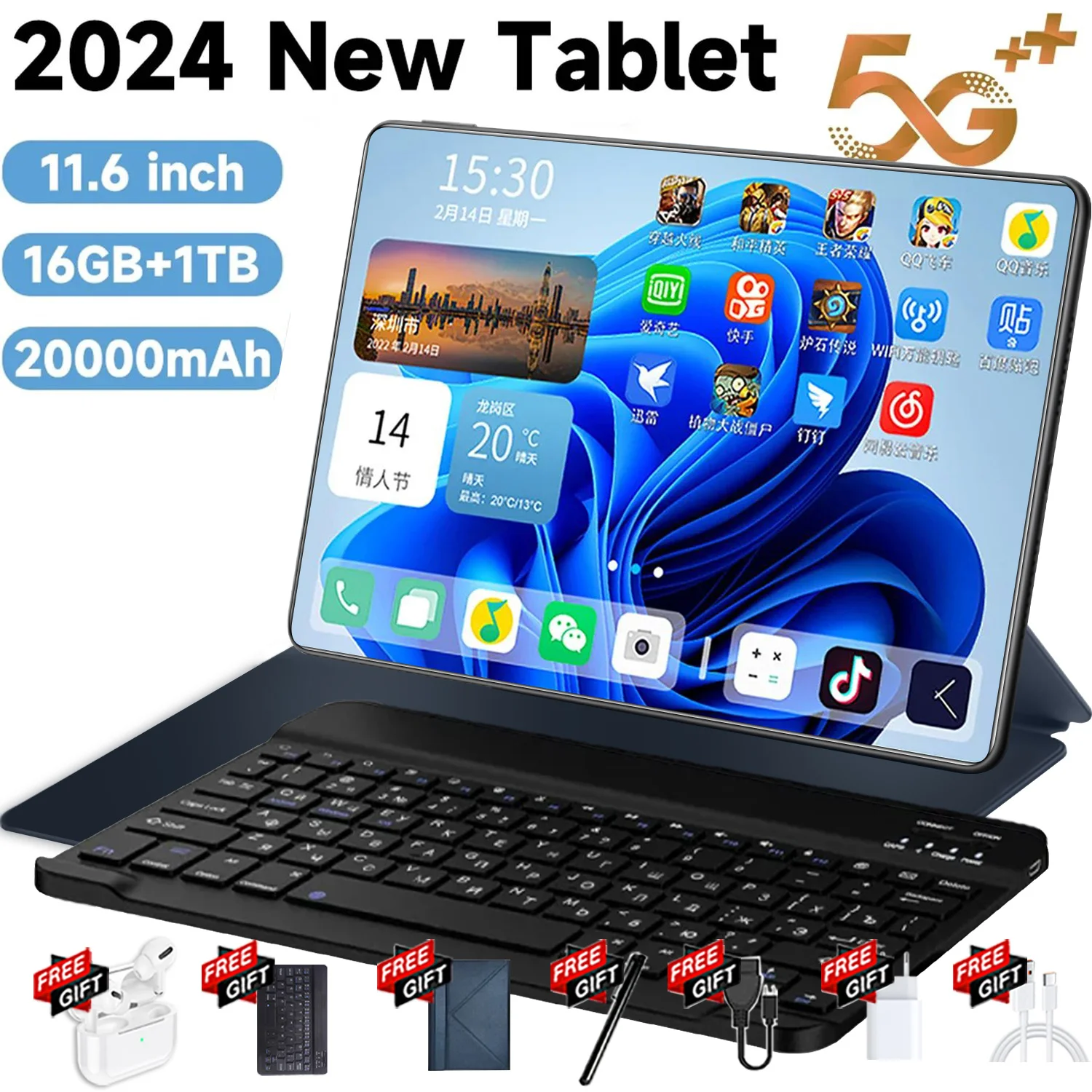 2024-5G-Brand-New-11-6-inch-Tablet-Android-13-0-20000mAh-16GB-RAM-1TB ...