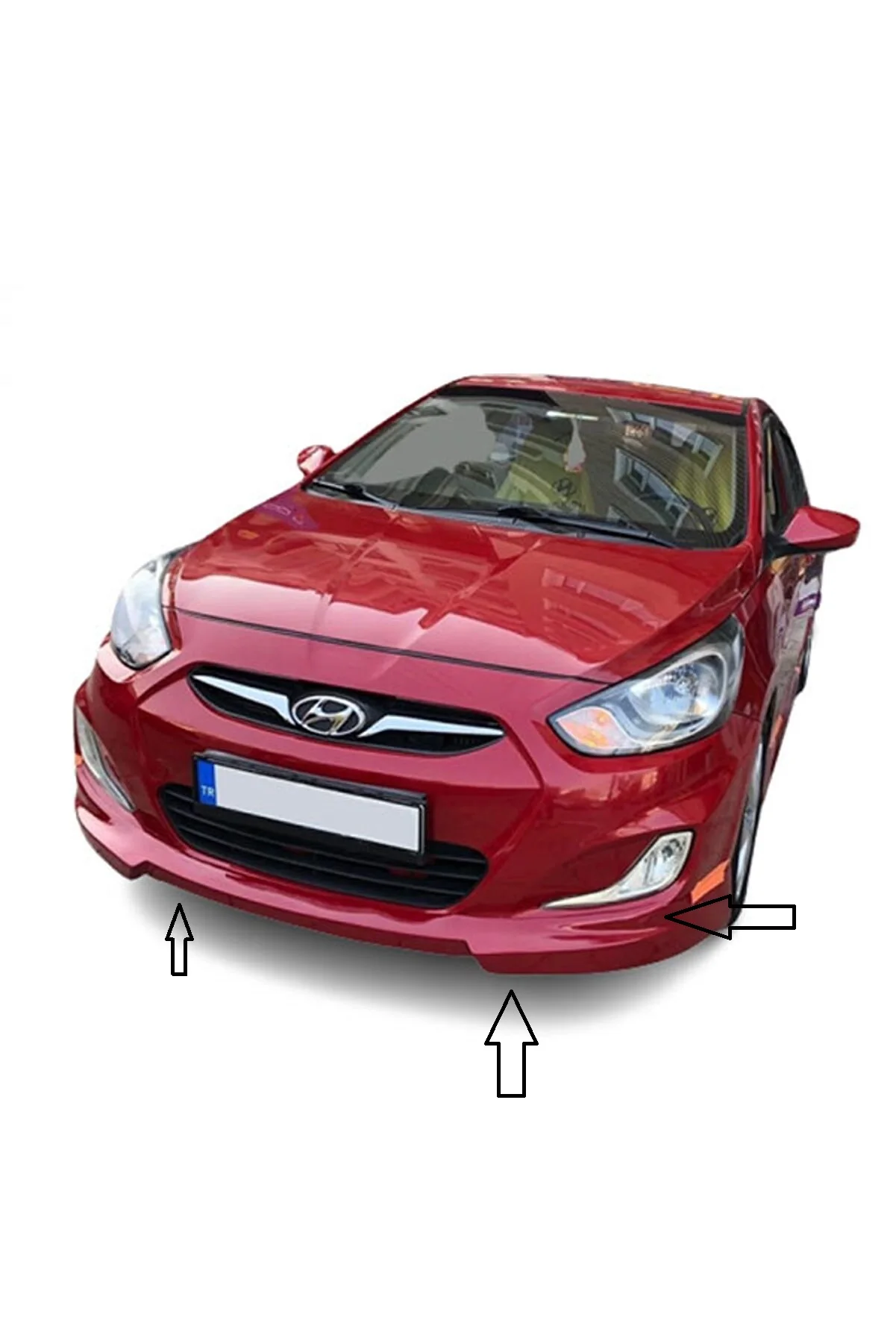 For Hyundai Accent Blue Compatible Front Lip (2011 - 2019) Prefix ...