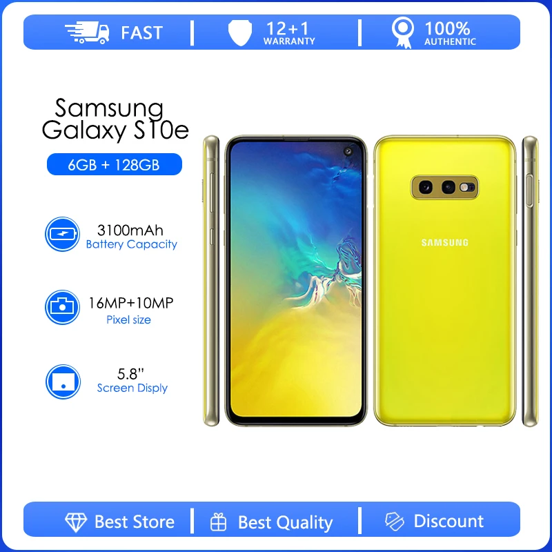 삼성 갤럭시 S10e 리퍼브 정품 언락 휴대폰, 5.8 인치, 128GB, 6GB RAM, 와이파이 LTE, 4G, 16.0MP 카메라, 옥타코어, G970U (미국)|휴대 ...