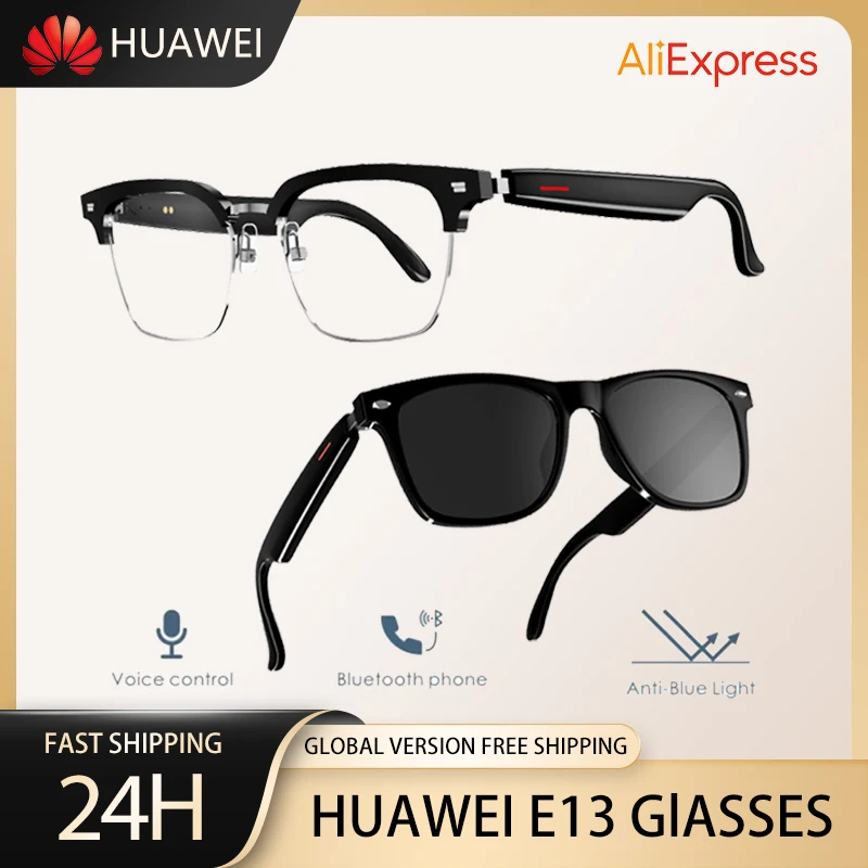 Huawei E13 Smart Glasses Headphone in One Anti-Blue Voice Waterproof Men Women Wireless ...