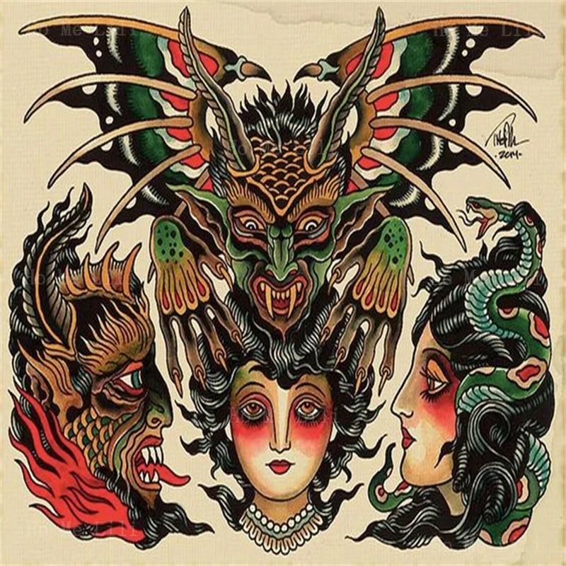 Traditional Devil Tattoo Design