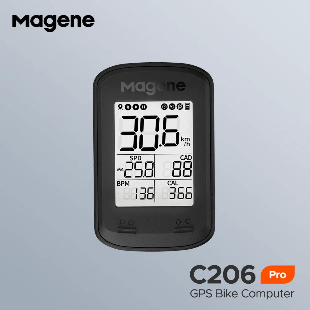 Magene-ordenador inalámbrico C206 Pro para bicicleta, velocímetro con GPS, Bluetooth ANT, Sensor ...