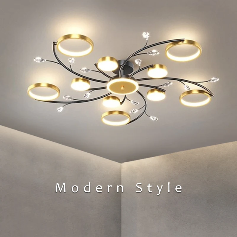 Modern Led Chandelier For Living Room Bedroom Luxury Crystal Luster ...