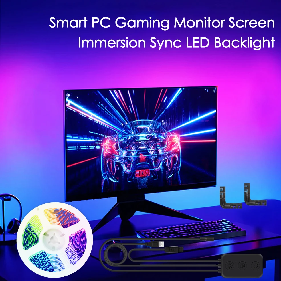 Smart Ambient Pc Computer Gaming Monitor Light Rgb Led Strip Lights ...