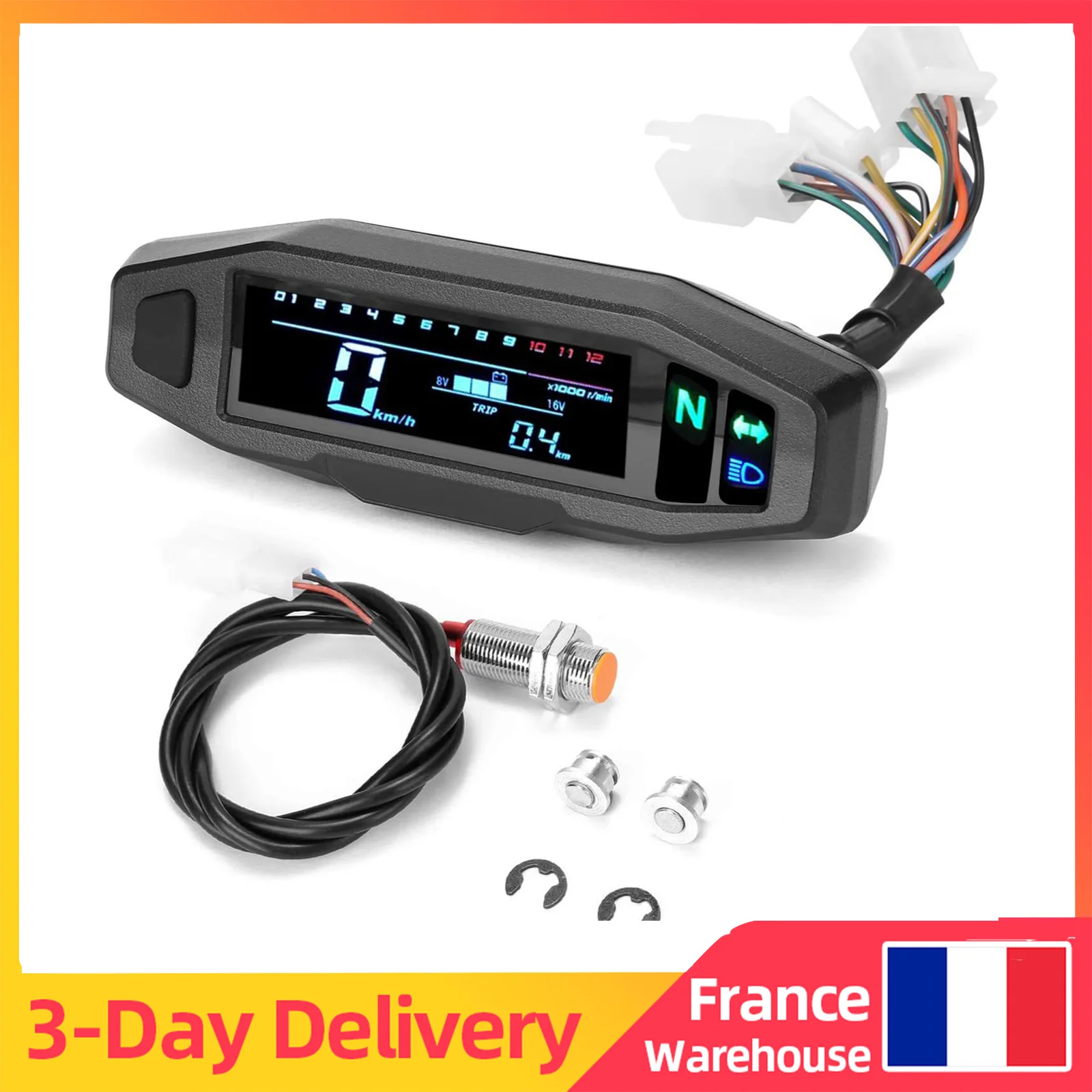 Motorcycle-Speedometer-Oil-Gauge-Tachometer-Waterproof-Universal ...